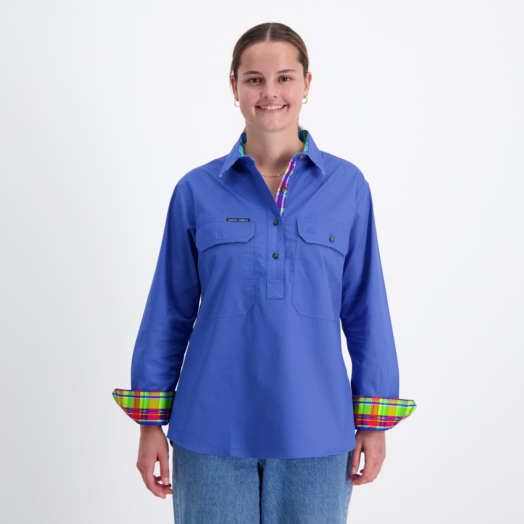 Women’s Half Button Work Shirts | Coastal Cowboys